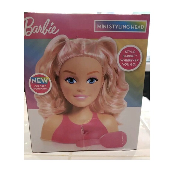 Just Play | Toys | Barbie Mini Styling Head With Pink Color Highlights ...